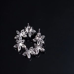 Jewelry | Three Flower Silver Crystal Studs | Poshmark